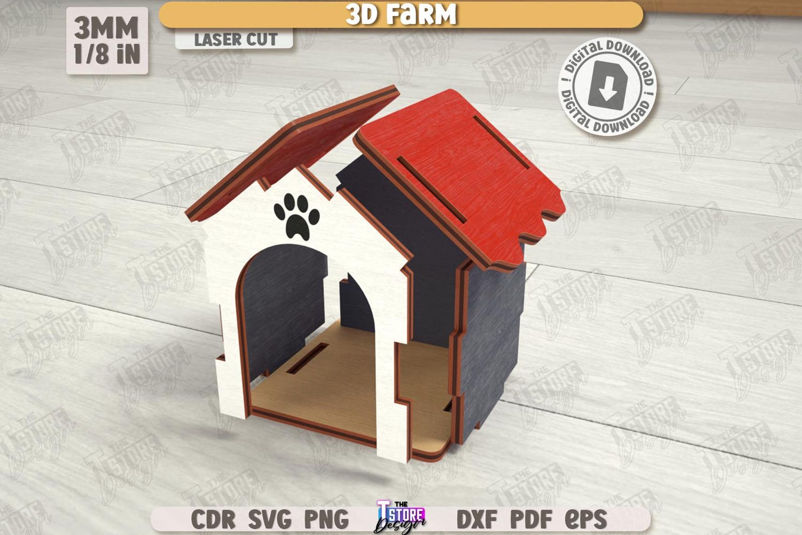3d Farm Toy Set Laser Cut Bundle, Farm Yard Laser Cut, Barn Model Svg ...