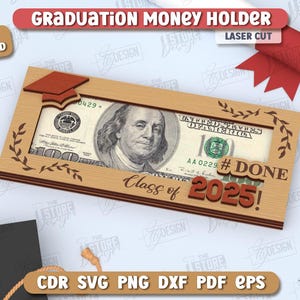 Graduation Money Holder Lasercut Bundle, Graduation Cash Holder, Class ...