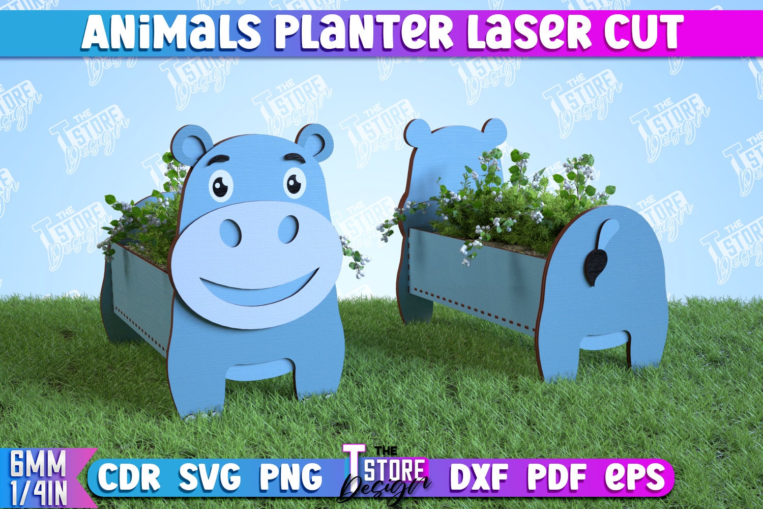 Animals Planter, Farm Animal, Garden Ornament, Planter Box, Decorative ...