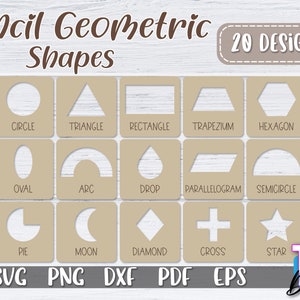 Stencil Geometric Shapes SVG Bundle | Stencil SVG Design | Cut Files ...