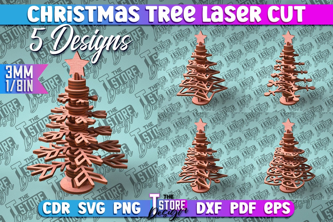 Christmas Tree Laser Cut SVG Bundle Christmas Laser Cut SVG Design CNC ...