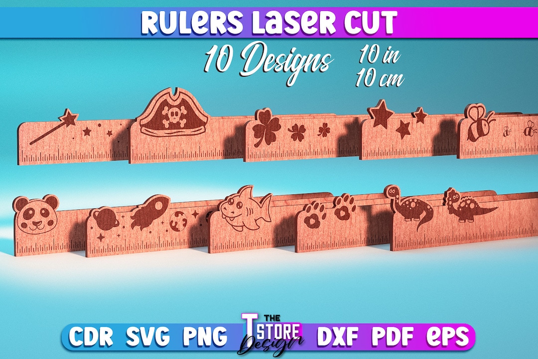 Rulers Laser Cut SVG Bundle | Kids Rulers SVG Design | Laser Cut Files ...