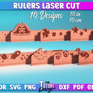 Rulers Laser Cut SVG Bundle Kids Rulers SVG Design Laser - Etsy