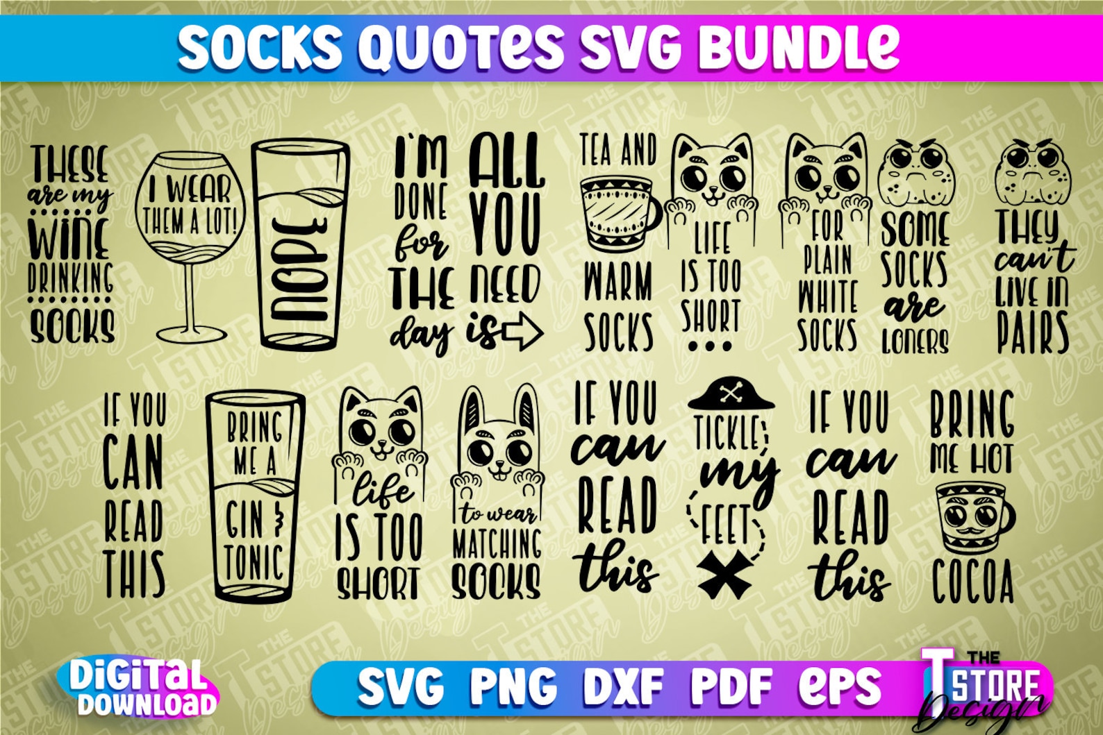 Socks Quotes SVG Bundle | Socks Design | Funny Quotes SVG Design ...
