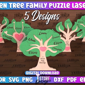 Family Tree Puzzle Lasercut |wooden Family Puzzle |personalized Family ...