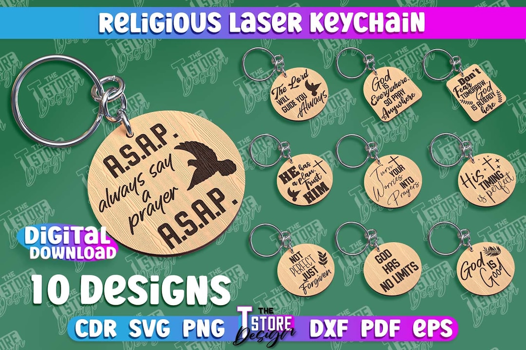 Religious Keychain Laser Cut Files | Religious Faith Gifts | Christian ...