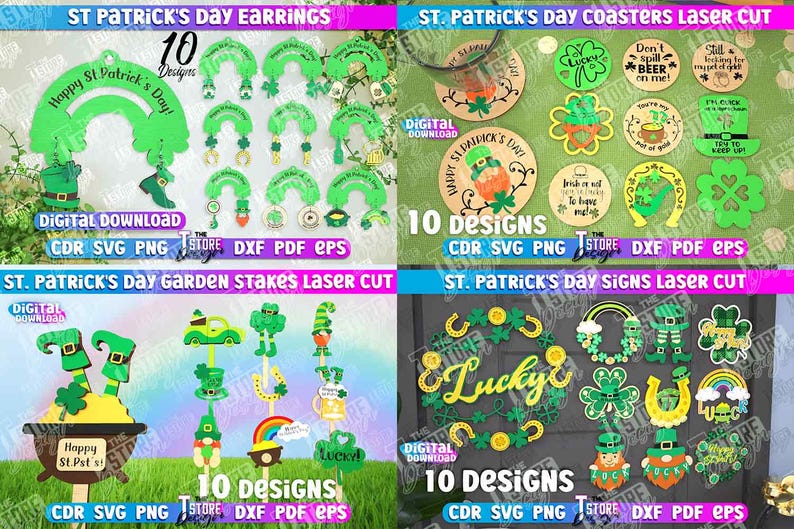 St. Patrick's Day Laser Cut Mega Bundle, Patrick's Day Horseshoe ...