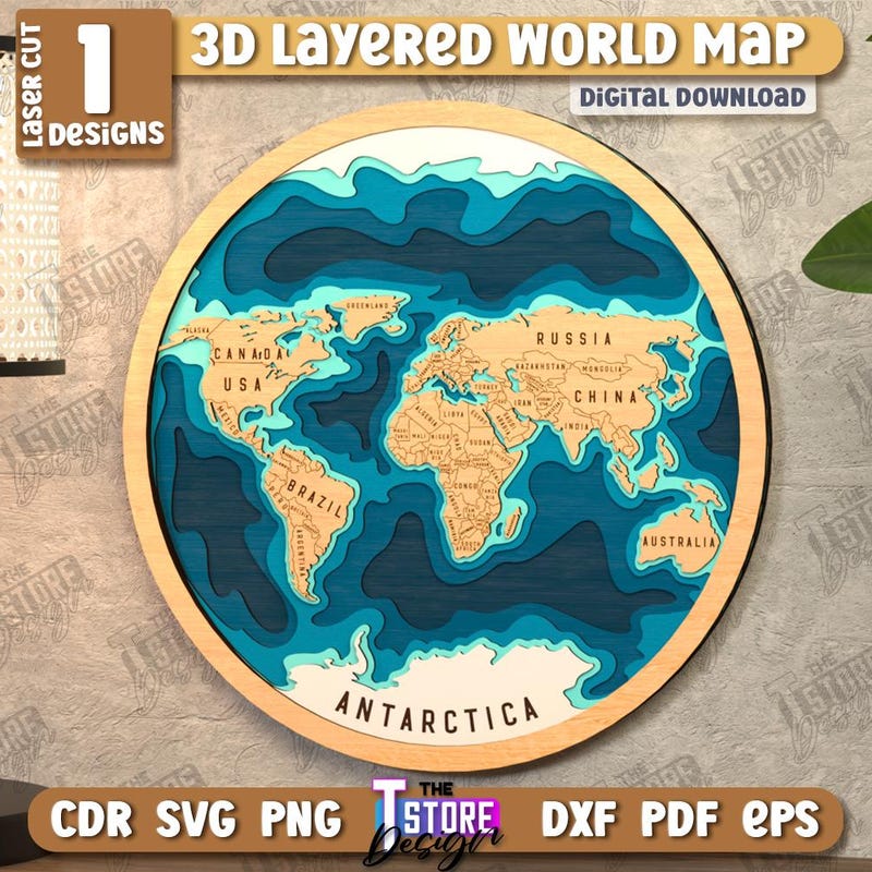 Layered Maps - Etsy