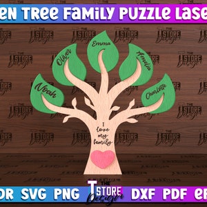 Family Tree Puzzle Lasercut |wooden Family Puzzle |personalized Family ...