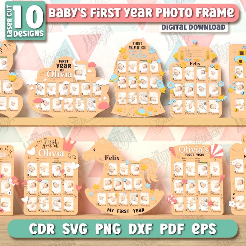 Laser Cut Frame 12 Month - Etsy