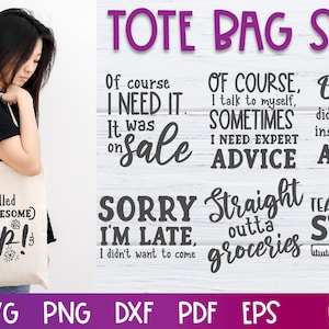 Tote Bag SVG Bundle | Shopping Bag Design | SVG Design - Etsy