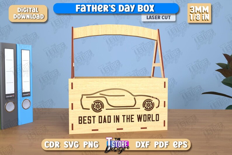 3D Father's Day Boxes Laser Cut Bundle, Wooden Treats Box SVG, Father's ...