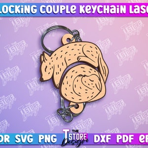 Interlocking Couple Keychain Laser | Wooden Couple Keychain | Matching ...