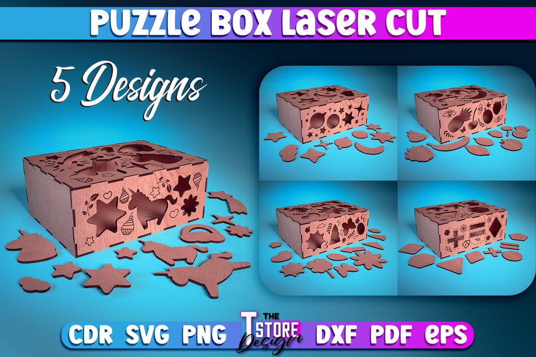 Puzzle Box Laser Cut Bundle | Puzzle Laser Design | Laser Cut SVG ...