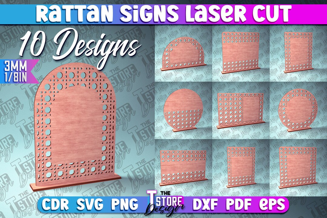 Rattan Signs Laser Cut Bundle | Rattan Home Laser Design | Rattan ...