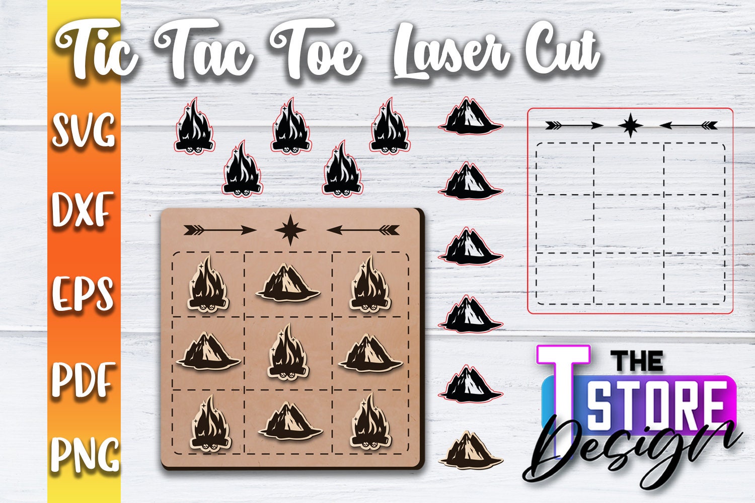 Tic Tac Toe Laser Cut SVG | Game SVG Design | CNC Files - Etsy
