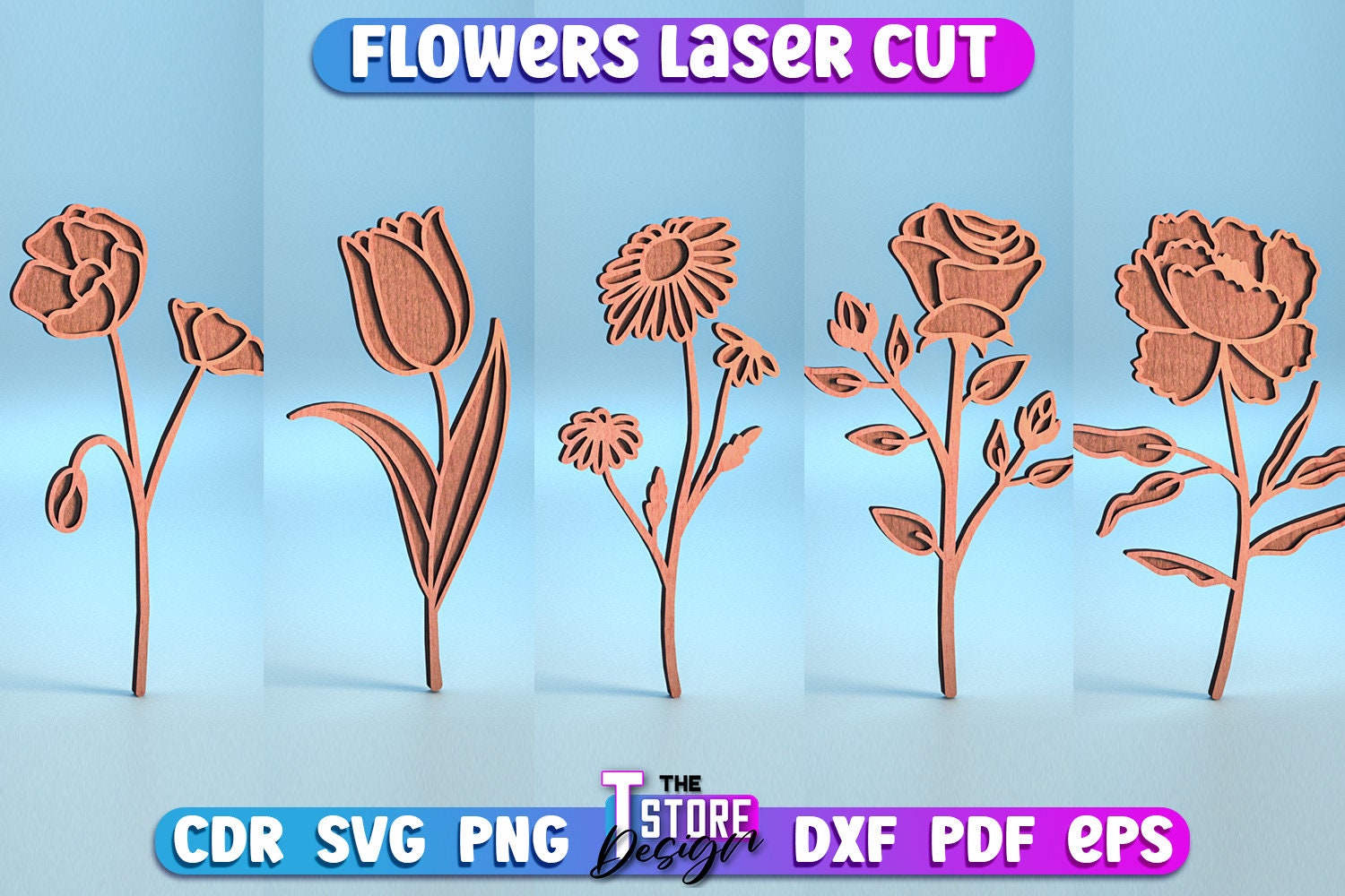 Flowers Laser Cut SVG Bundle | Flower SVG Design | Laser Cut Files ...