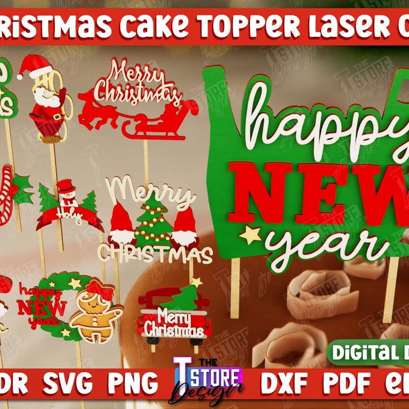 Christmas Cake Topper - Etsy