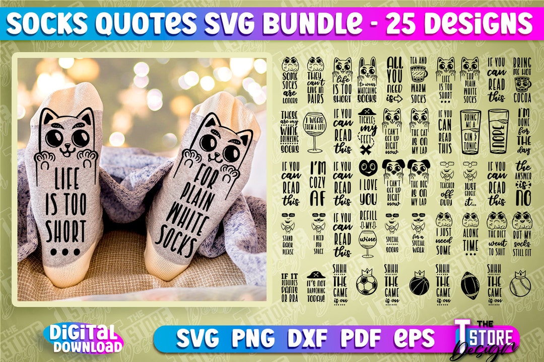Socks Quotes SVG Bundle | Socks Design | Funny Quotes SVG Design ...