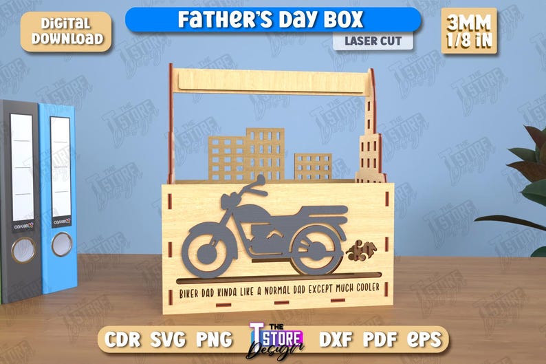 3D Father's Day Boxes Laser Cut Bundle, Wooden Treats Box SVG, Father's ...