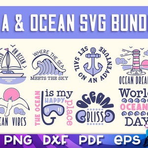 Sea & Ocean SVG Bundle Ocean Design SVG Funny Sea Quotes V.1 - Etsy
