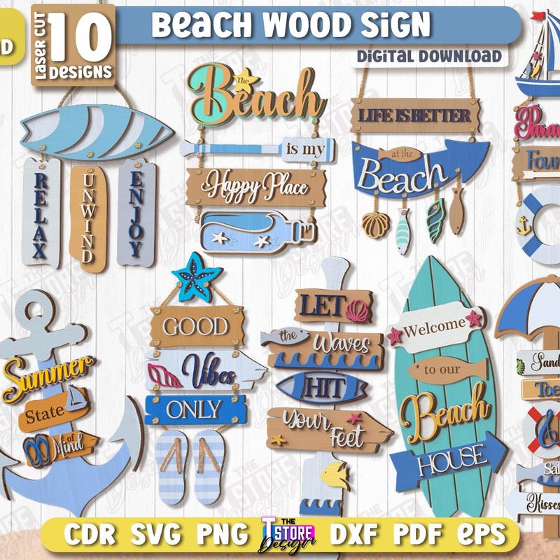 Wooden Beach Signs - Etsy