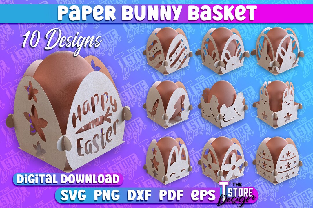Easter Bunny Egg Holder Papercut, Happy Easter Egg Holder Design ...