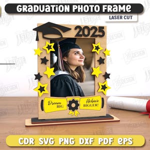 Graduation Photo Frames Laser Cut Bundle, 3D Grad Picture Frames With ...