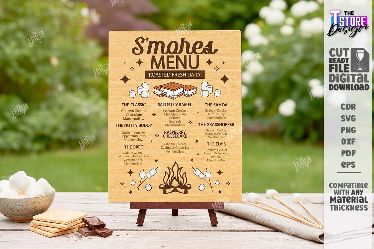 S'mores Menu Signs Laser Cut Bundle, Smores Party Decor, Smore Bar ...