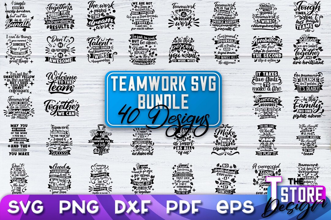 Teamwork Quotes SVG Bundle | Leadership Svg | Team Design - Etsy