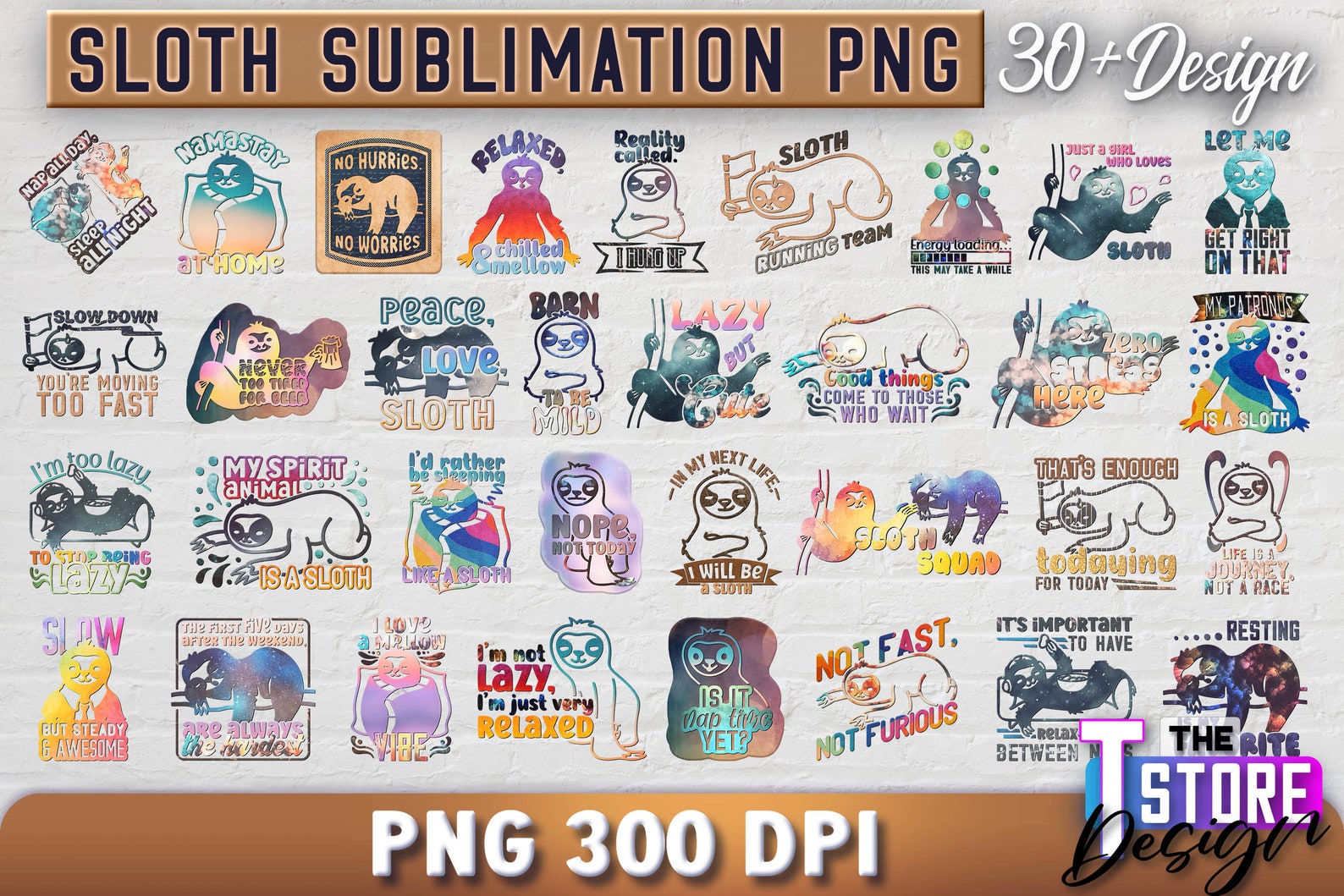 Sloth Sublimation PNG Bundle Sloth Quotes PNG Design V.2 - Etsy