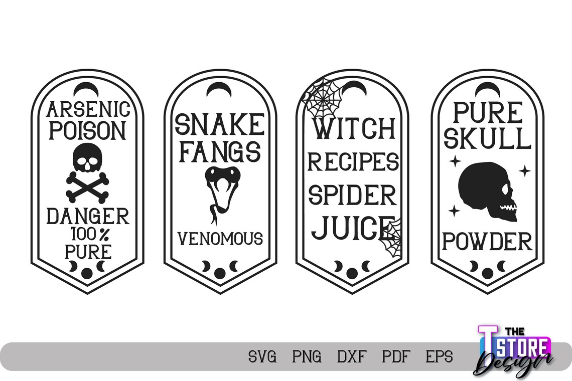 Vintage Halloween Labels SVG Halloween Potion Labels V.2 - Etsy