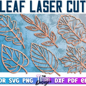 Leaf Laser Cut Bundle Flower Leaf SVG Design Leaf Laser Cut Files CNC ...