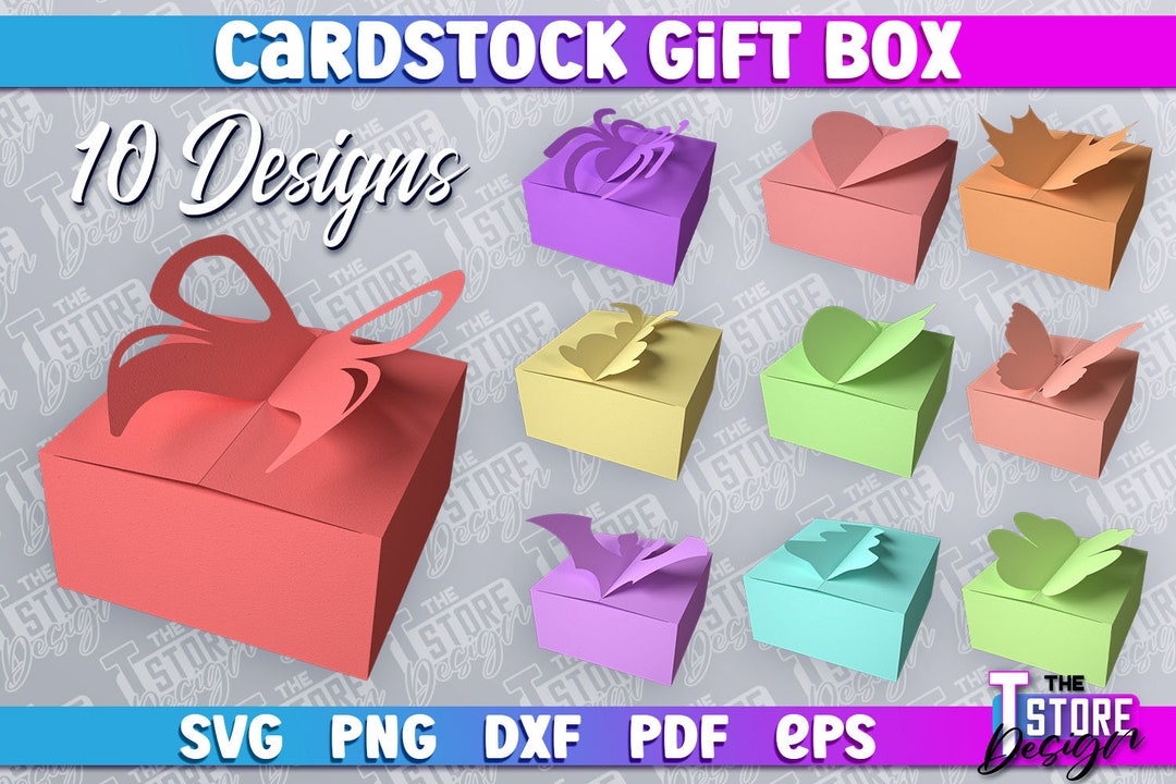 Cardstock Gift Box SVG | Treat Box SVG | Candy Holder Design ...