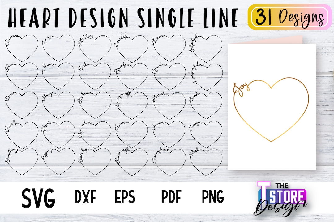 Heart Single Line SVG Bundle Foil Quill Designs Single Line Heart ...