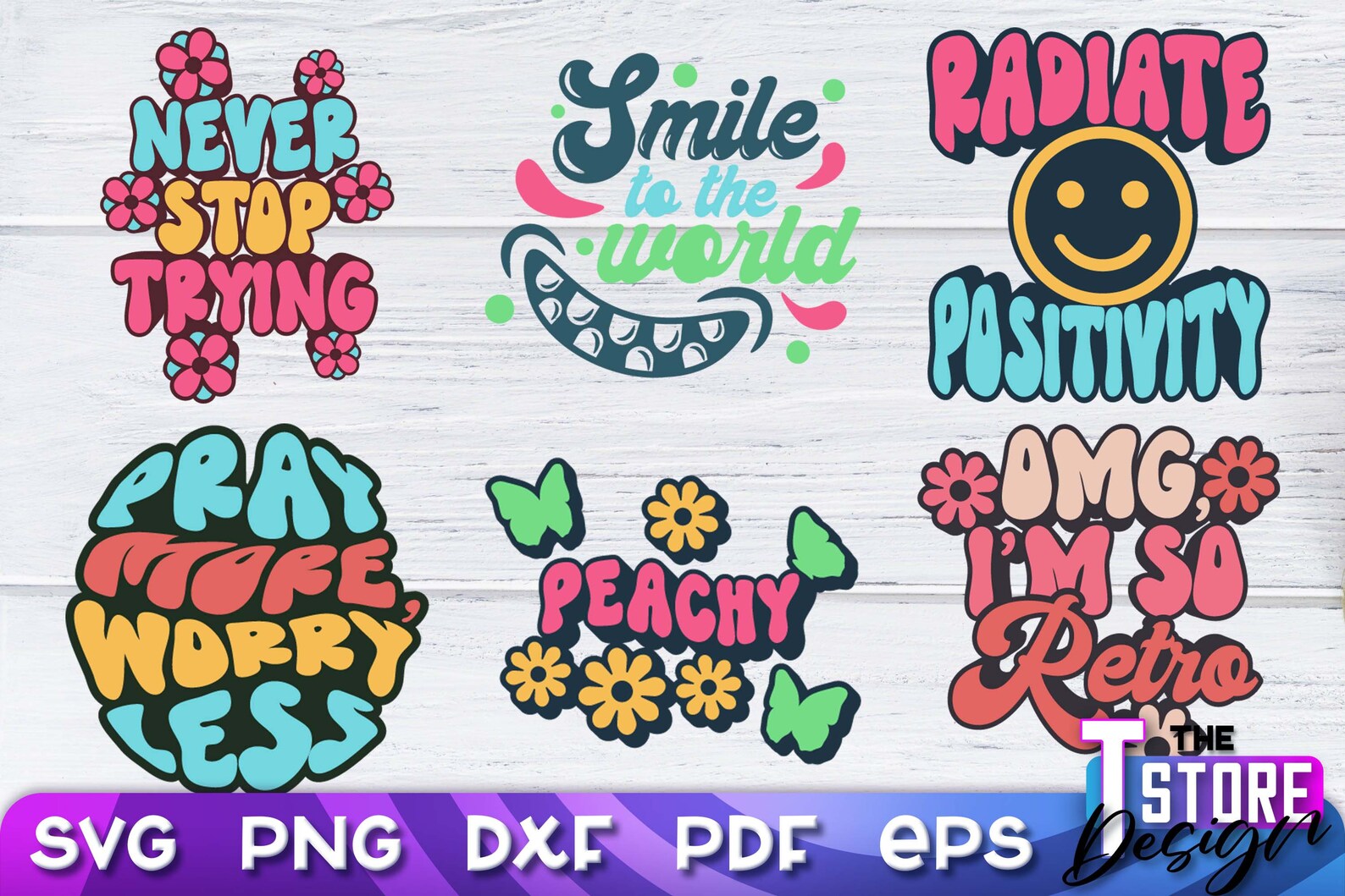 Retro Quotes SVG Bundle Retro Hippie SVG Vintage SVG V.2 - Etsy