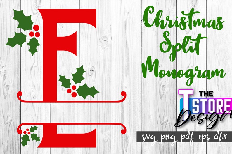 Christmas Split Monogram SVG Bundle Christmas Crafts - Etsy