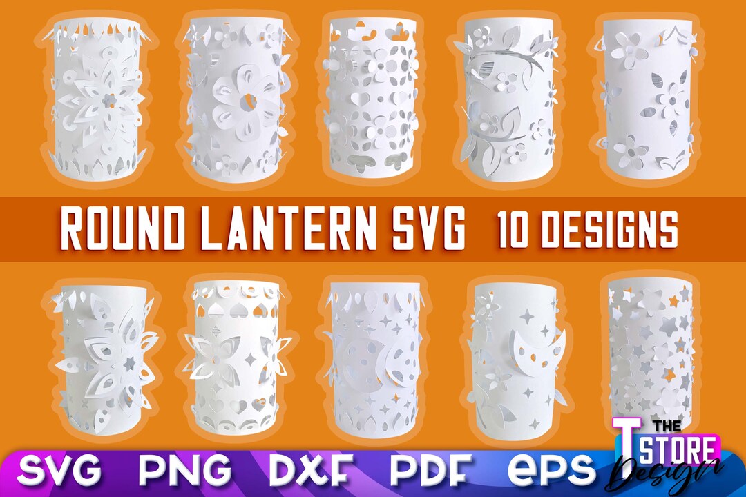 Round Lantern SVG Bundle | Paper Crafts | Paper Lamp SVG | Round ...