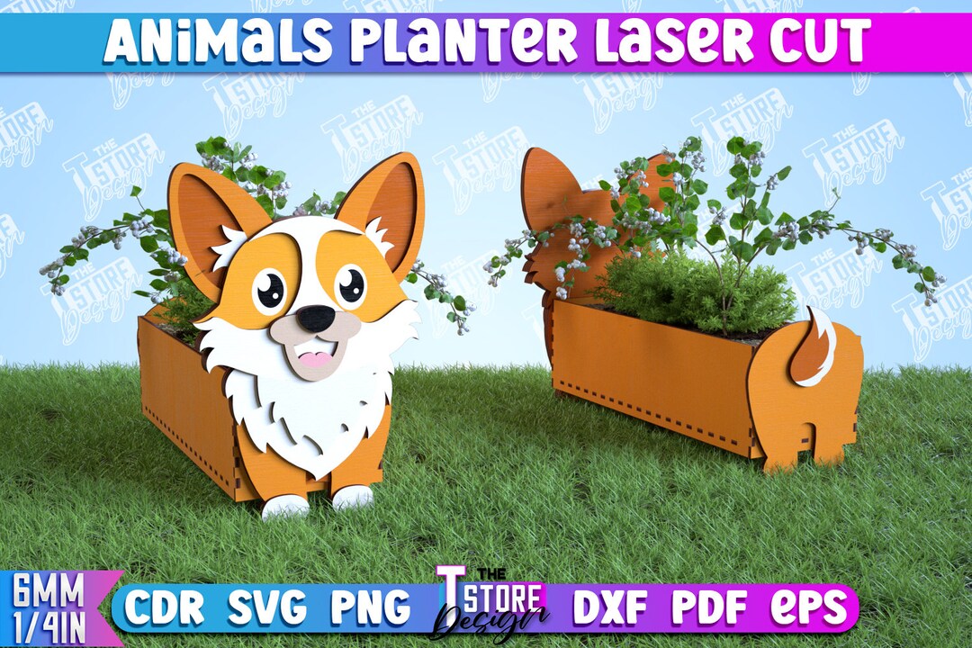 Animals Planter, Corgi Planter, Garden Ornament, Planter Box ...