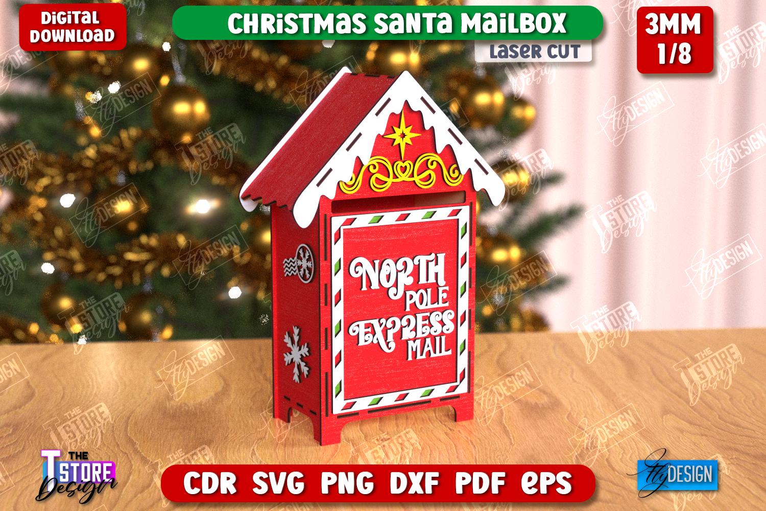 3d Santa Mailbox Laser Cut Bundle, Christmas Mail Box Laser Cut ...