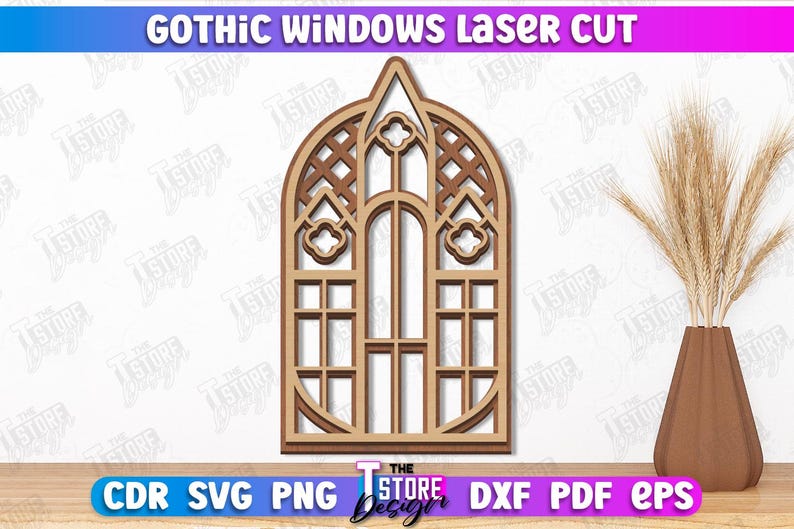 Gothic Windows Laser Cut Bundle, 3d Gothic Frames Laser Cut, Window Cut ...