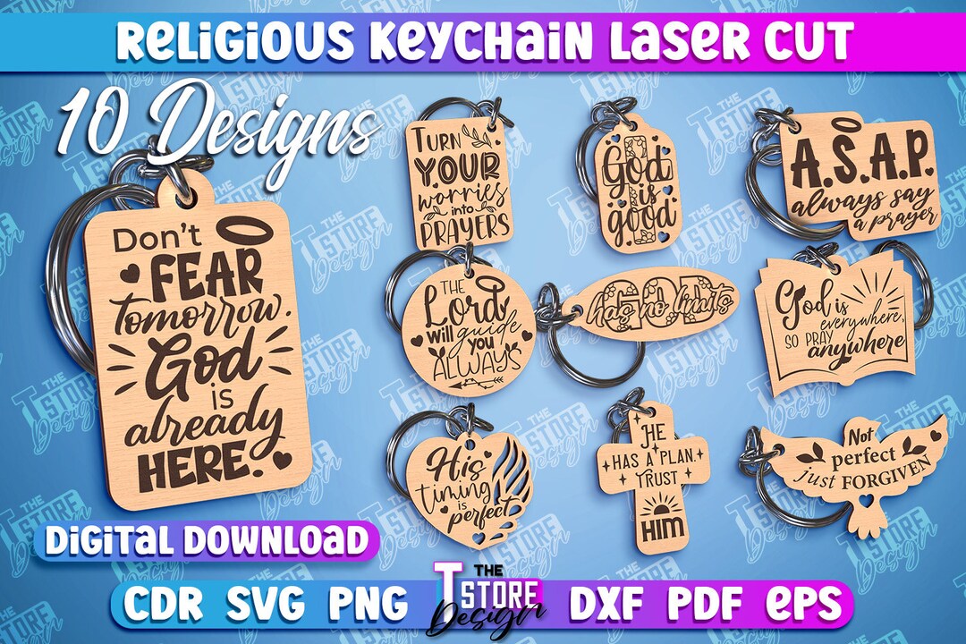 Religious Keychain Laser Cut Files | Religious Faith Gifts | Christian ...