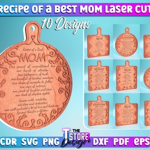 Recipe of a Best Mom Laser Cut SVG Bundle | Family SVG Design | Laser ...