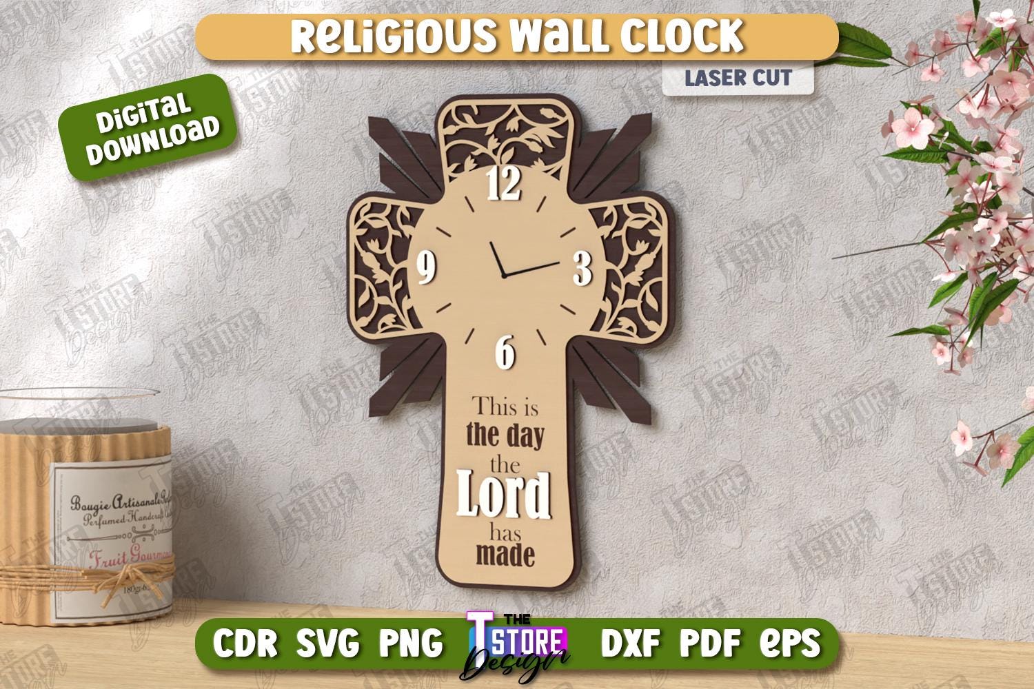 3d Religious Clock Laser Cut Bundle, Jesus Wall Clock Svg, Bible Quotes ...