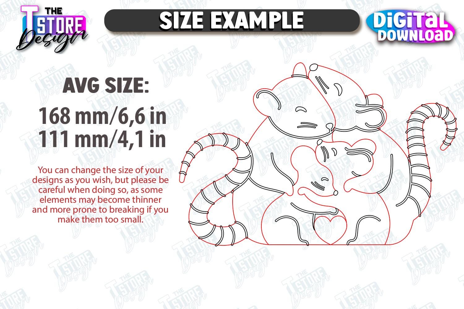 Rats Family Puzzle Laser Cut Bundle, 3D Wooden Family Puzzle, Family ...