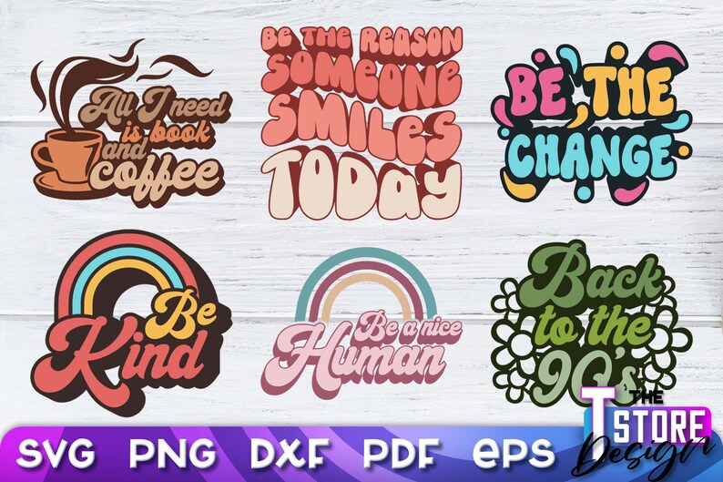 Retro Quotes SVG Bundle Retro Hippie SVG Vintage SVG V.2 - Etsy