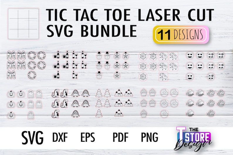 Tik Tac Toe Laser Cut SVG Bundle Tik Tac Toe SVG Design - Etsy
