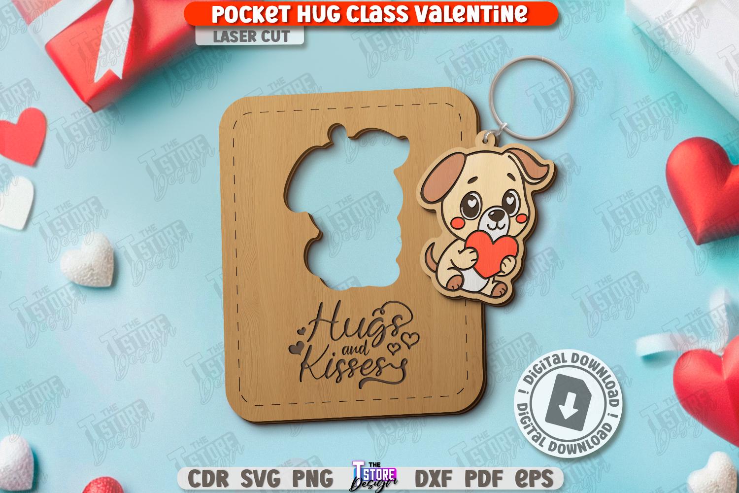 3d Pocket Hug Class Valentine Laser Cut Bundle, Valentine's Day Cards ...