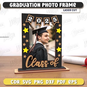 Graduation Photo Frames Laser Cut Bundle, 3D Grad Picture Frames With ...