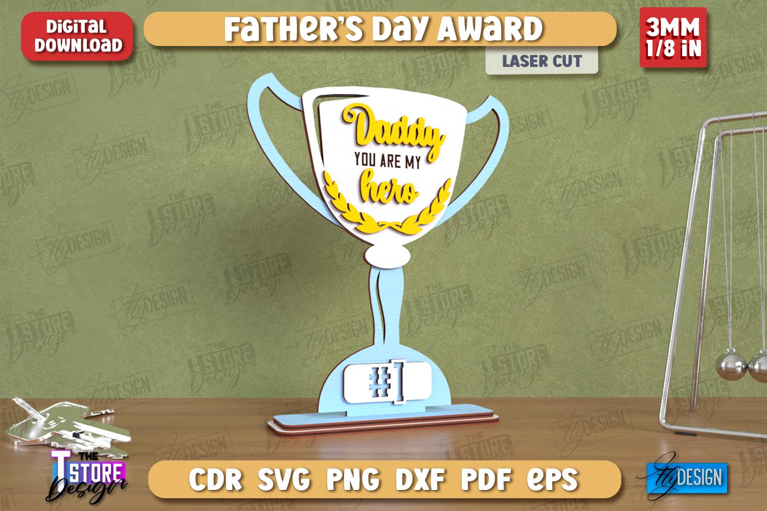 Father's Day Award Laser Cut Bundle, Father's Day Medal SVG, Medallion ...